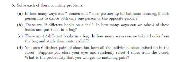 Solved 5. Solve each of these counting problems. (a) In how | Chegg.com
