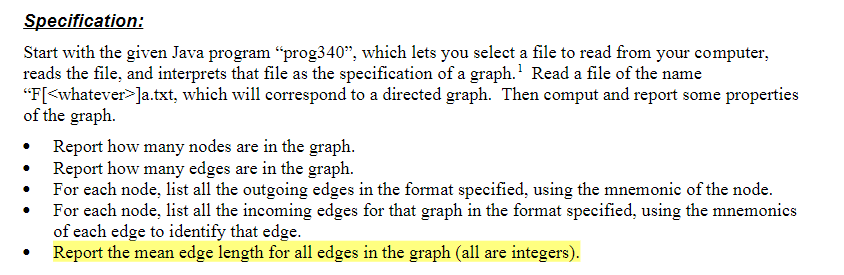 Solved Specification: Start with the given Java program | Chegg.com