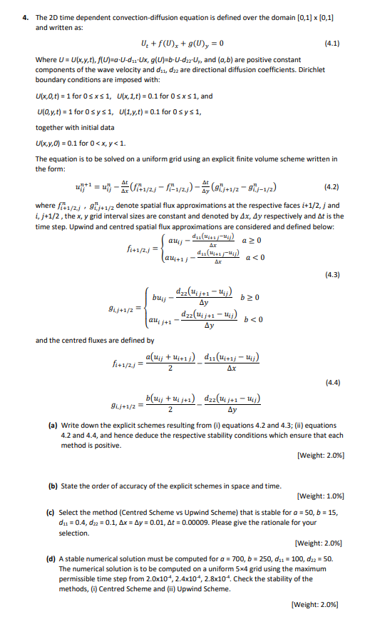 4 The 2d Time Dependent Convection Diffusion