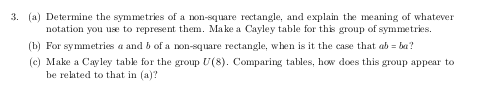 3. (a) Determine the symmetries of a non-square | Chegg.com