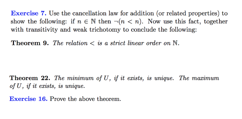 Solved Exercise 7. Use the cancellation law for addition (or | Chegg.com