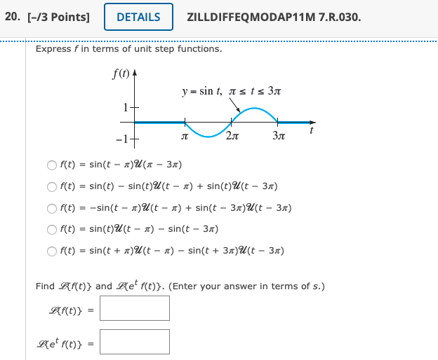 Solved 20. [-/3 Points) DETAILS ZILLDIFFEQMODAP11M 7.R.030. | Chegg.com