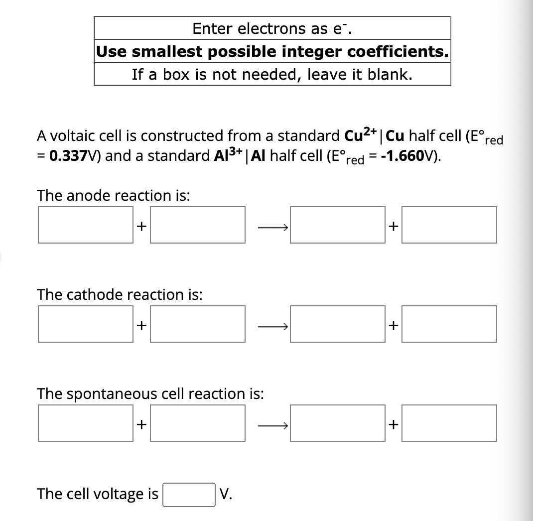 Solved Enter electrons as e-.Use smallest possible integer | Chegg.com