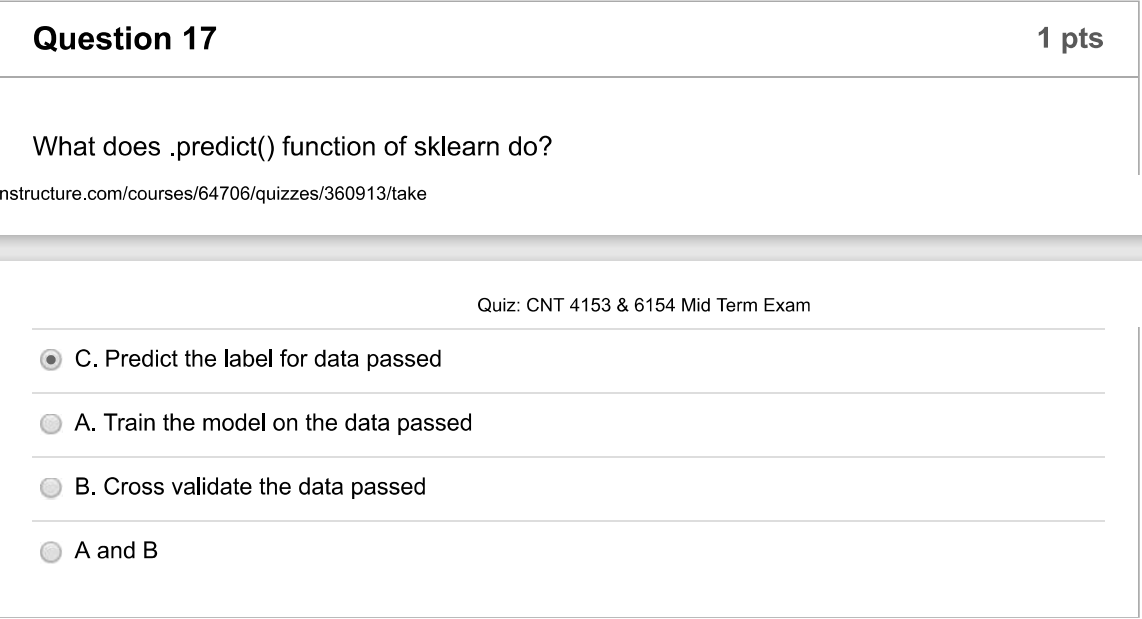 1 pts What does the fit() method of sklearn do? Used | Chegg.com