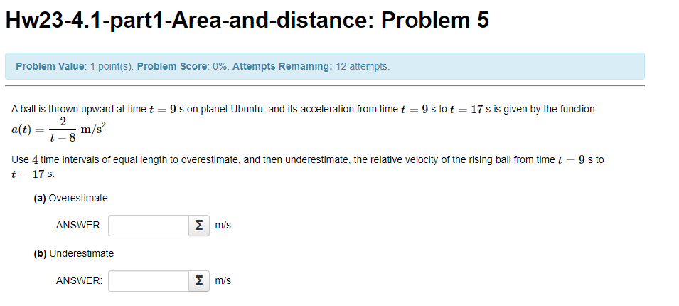 Solved Hw23-4.1-part1-Area-and-distance: Problem 5 Problem | Chegg.com