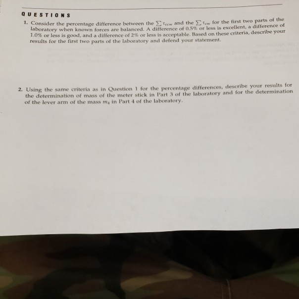 Solved QUESTIONS 1. Consider the percentage difference | Chegg.com