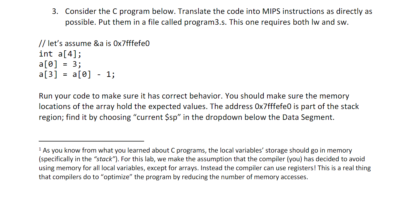 Solved 3. Consider the C program below. Translate the code | Chegg.com