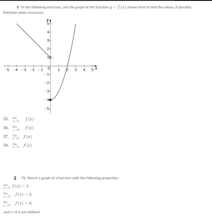 Solved 1 In the following exercises, use the graph of the | Chegg.com