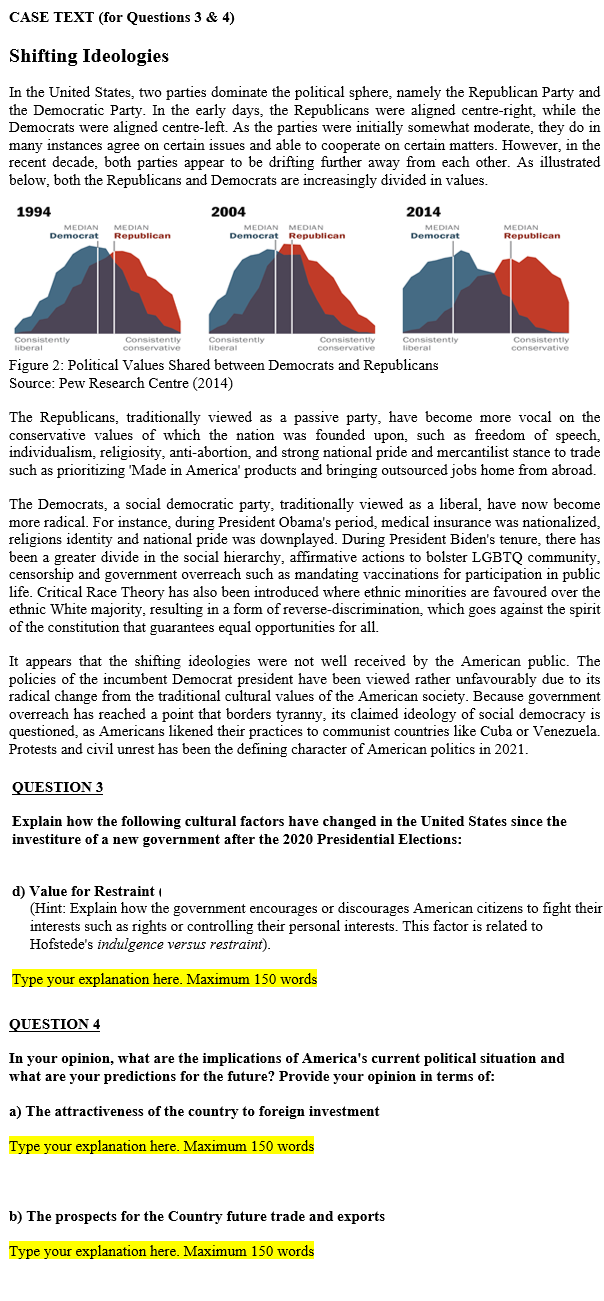 Solved CASE TEXT (for Questions 3 & 4) Shifting Ideologies | Chegg.com