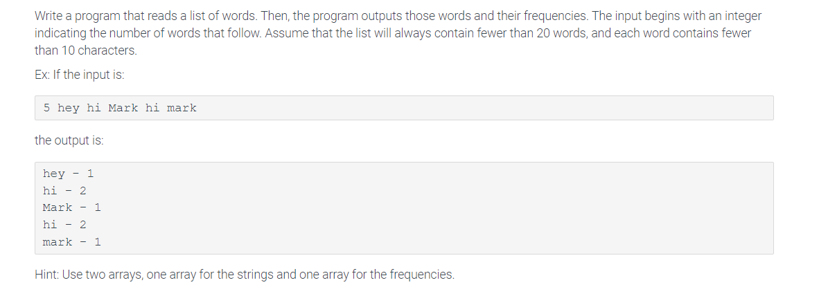 Solved Please answer in c and make sure repeated words are | Chegg.com