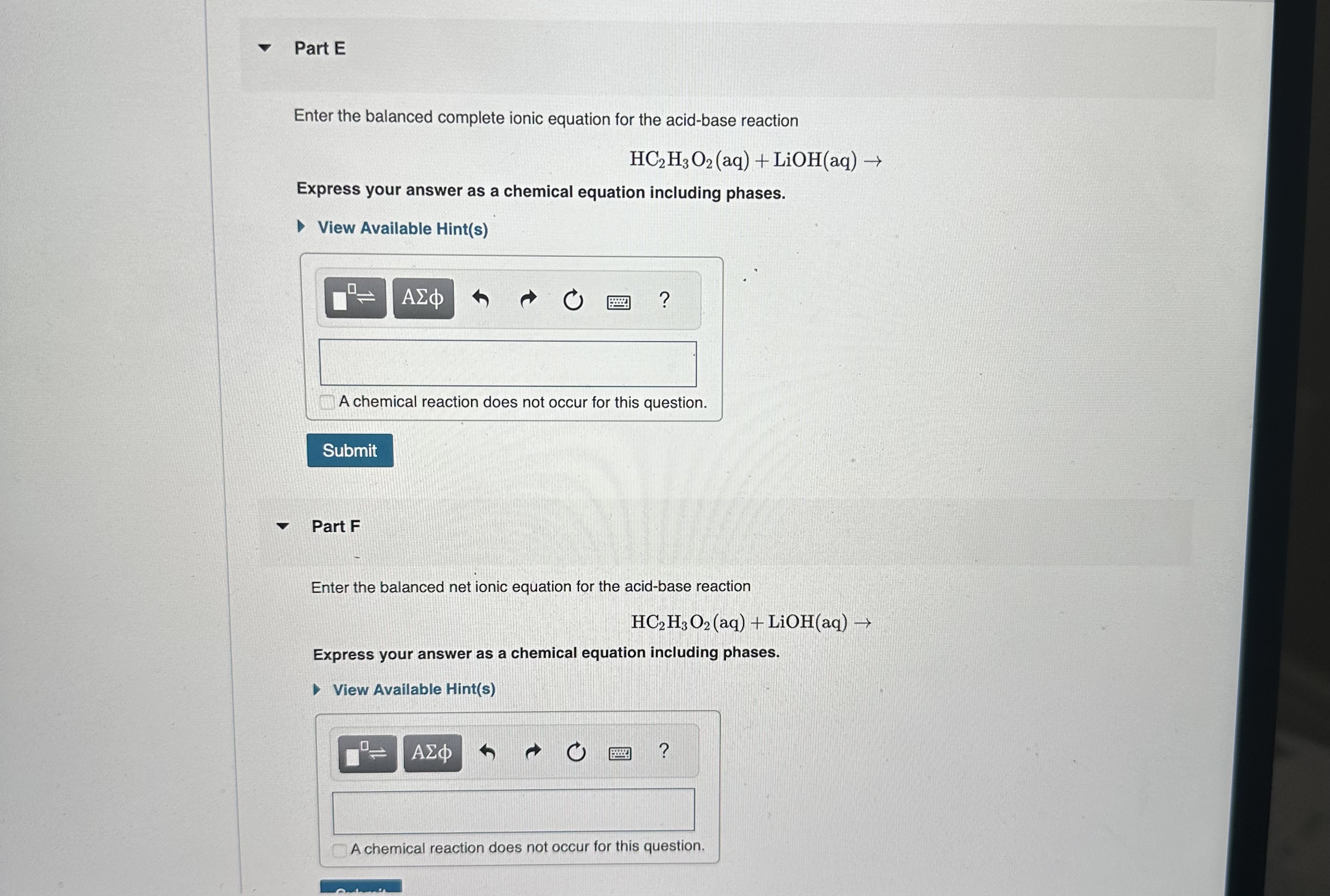 Solved Enter the balanced complete ionic equation for the | Chegg.com