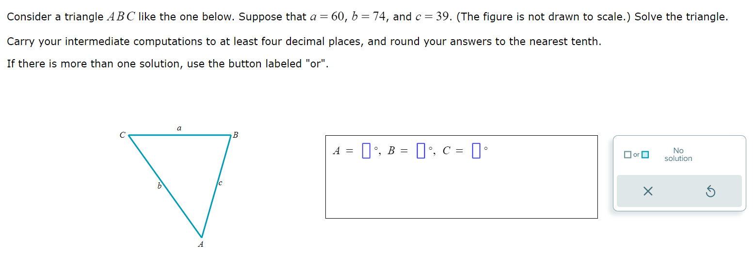Solved Consider a triangle ABC like the one below. Suppose | Chegg.com