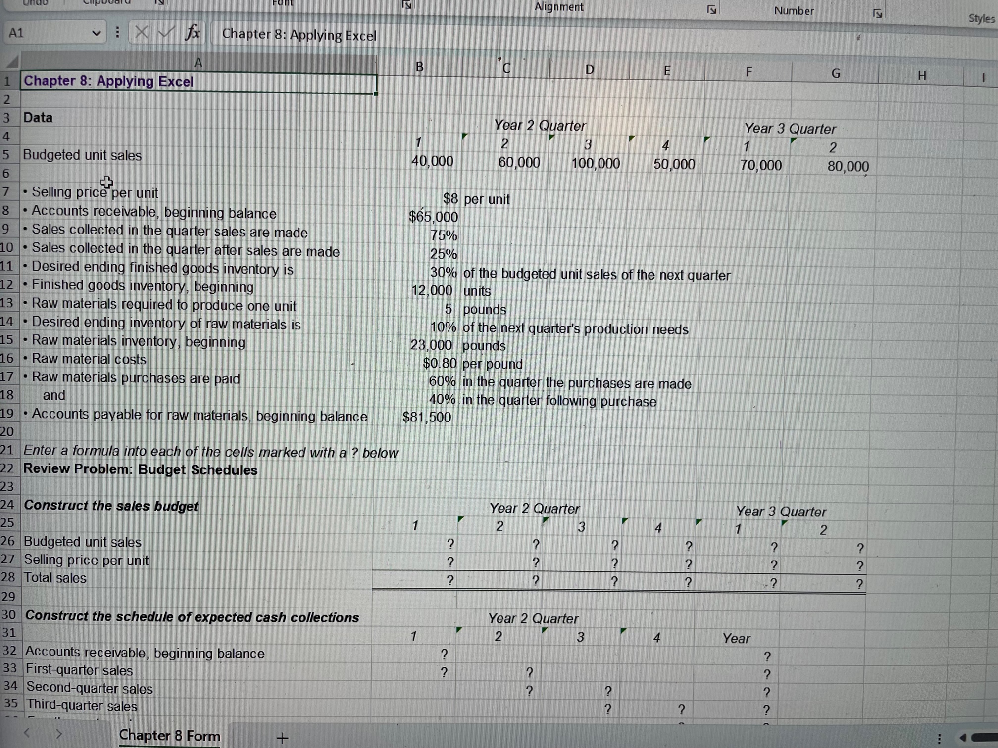 Solved Solve the Questions Below in Excel Solve--- the | Chegg.com
