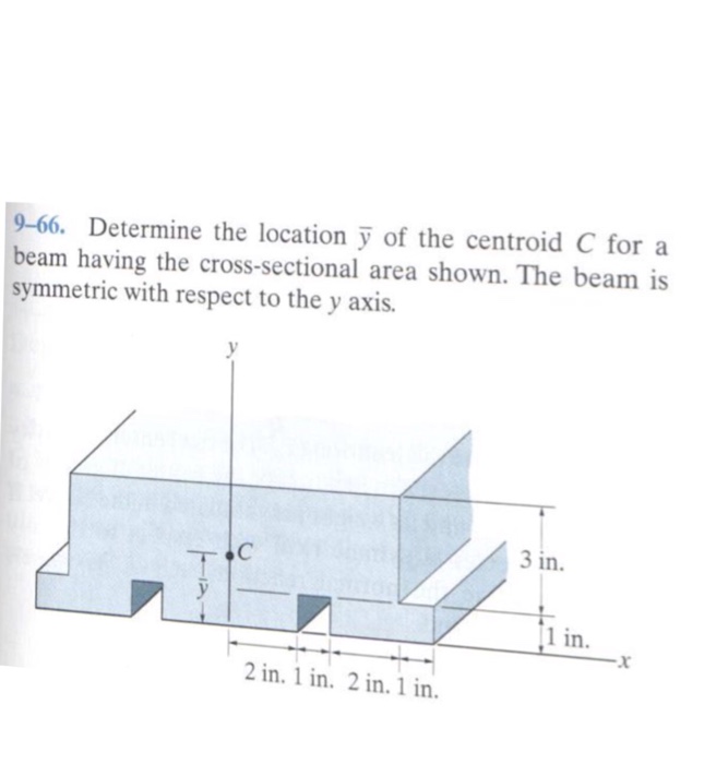 Solved 9-66. Determine the location y of the centroid C for | Chegg.com