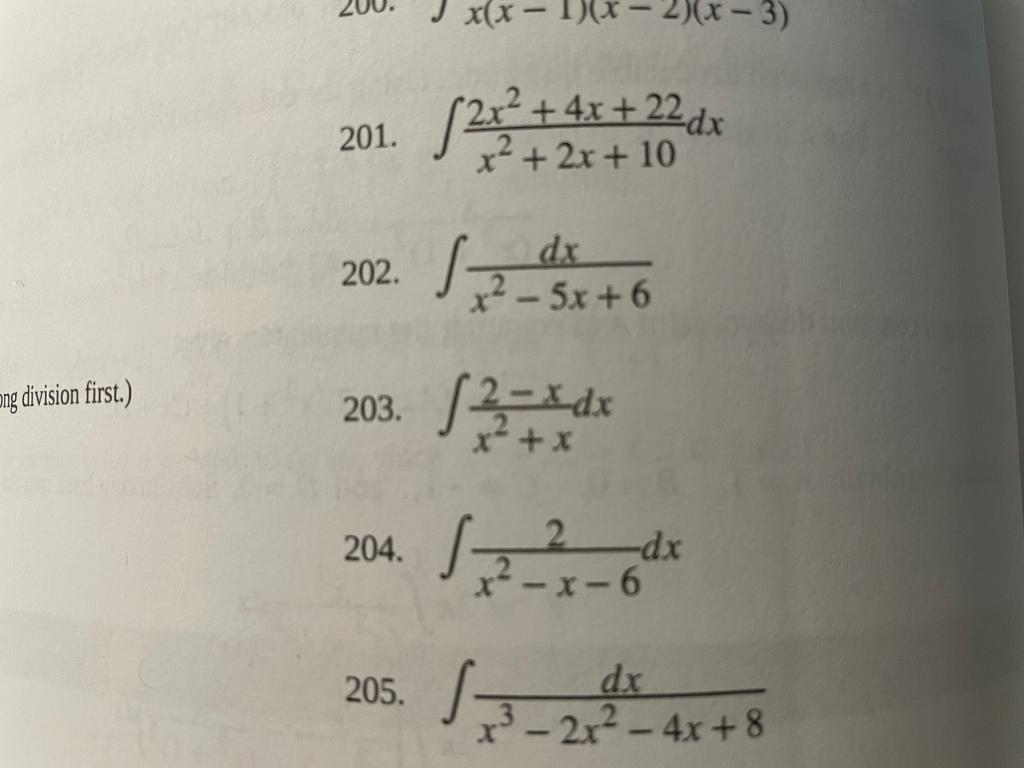 Solved x(x - 1)(x-2)(x-3) 201. S2x2 + 4x + 22dx x2 + 2x + 10 | Chegg.com
