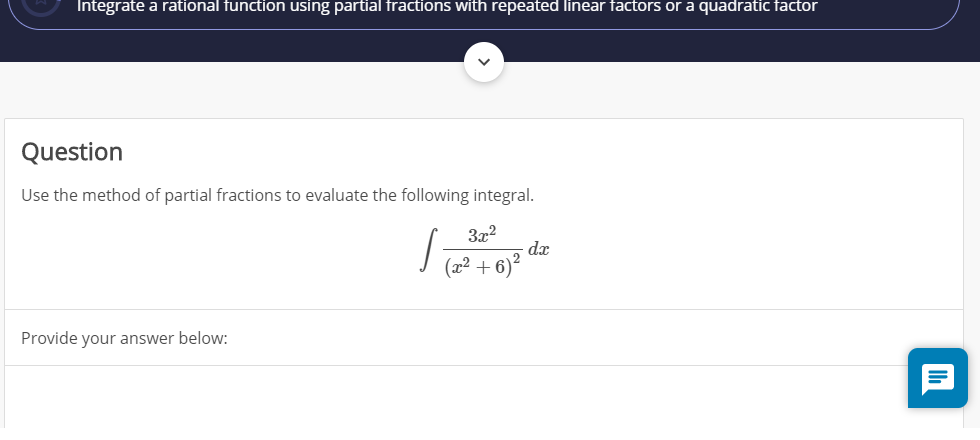 Solved Integrate a rational function using partial fractions | Chegg.com