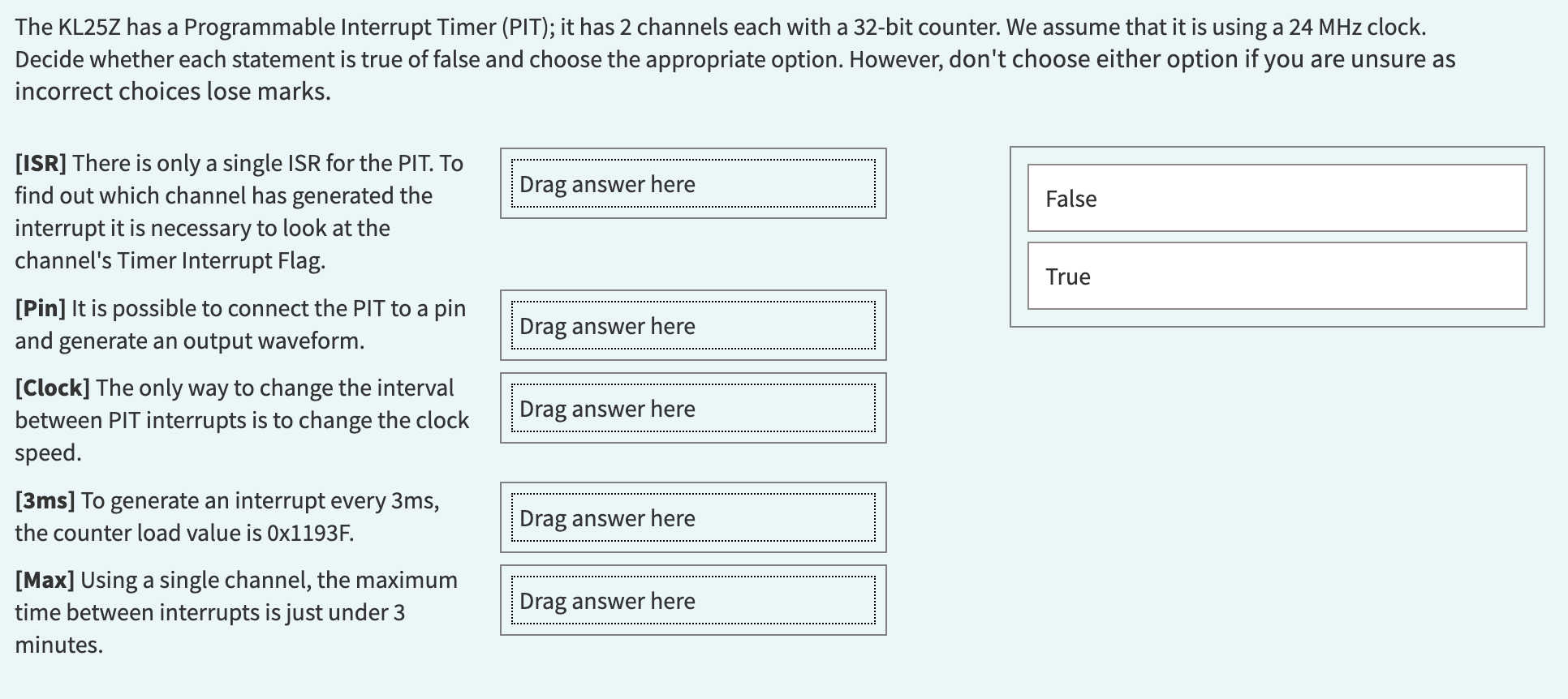 Solved The KL25Z has a Programmable Interrupt Timer (PIT); | Chegg.com