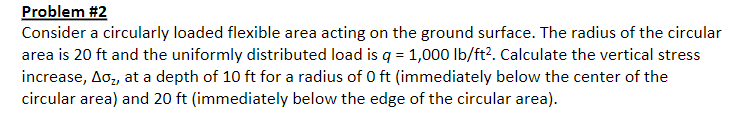 Solved roblem Consider a circularly loaded flexible area | Chegg.com