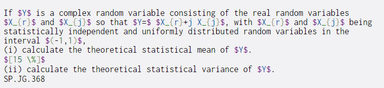Solved If Y Is A Complex Random Variable Consisting Of The 