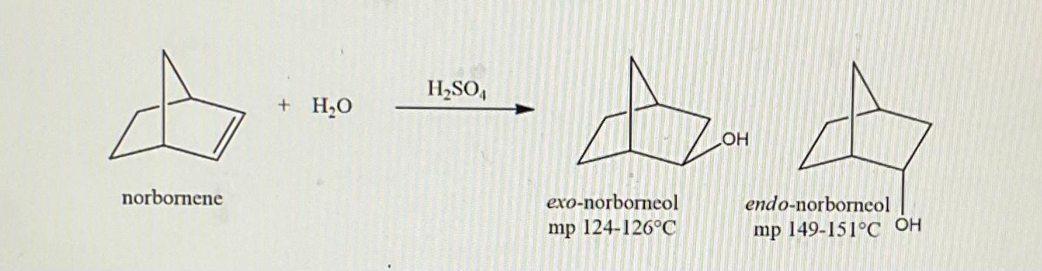 Solved norbornene exo-norborneol mp124−126∘C | Chegg.com