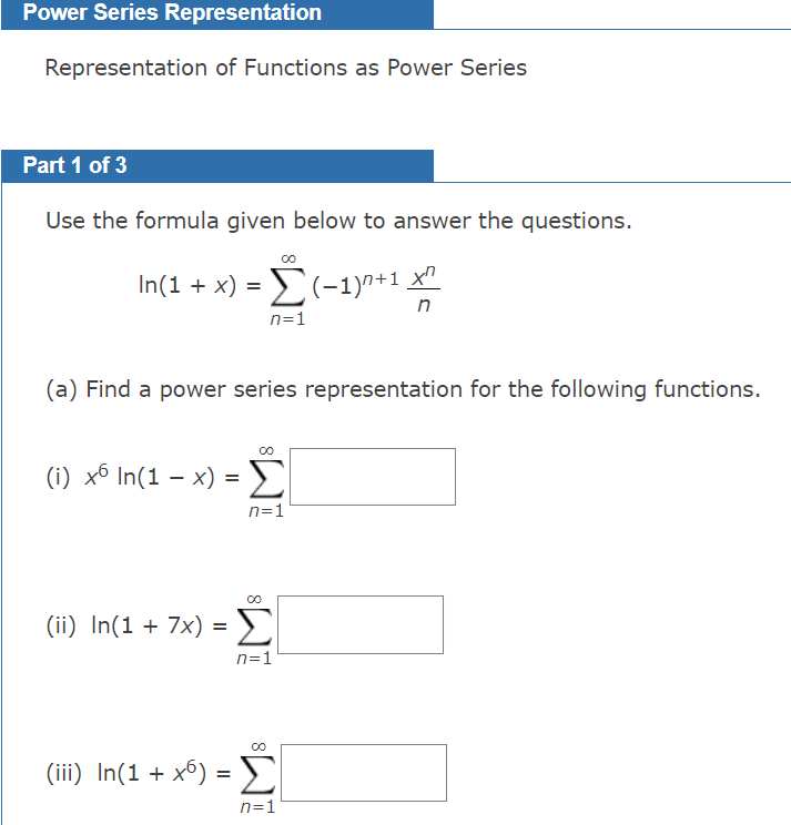 Solved Representation of Functions as Power Series Part 1 of | Chegg.com