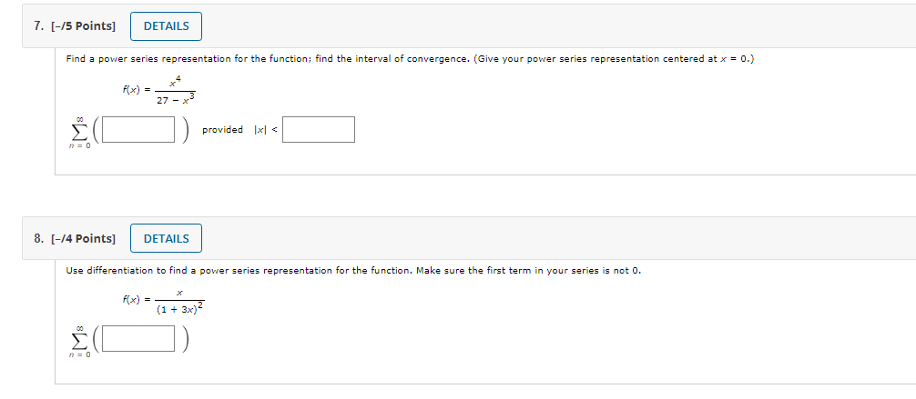 Solved Find a power series representation for the function; | Chegg.com