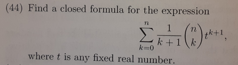Solved (44) Find a closed formula for the expression n 1 ( | Chegg.com