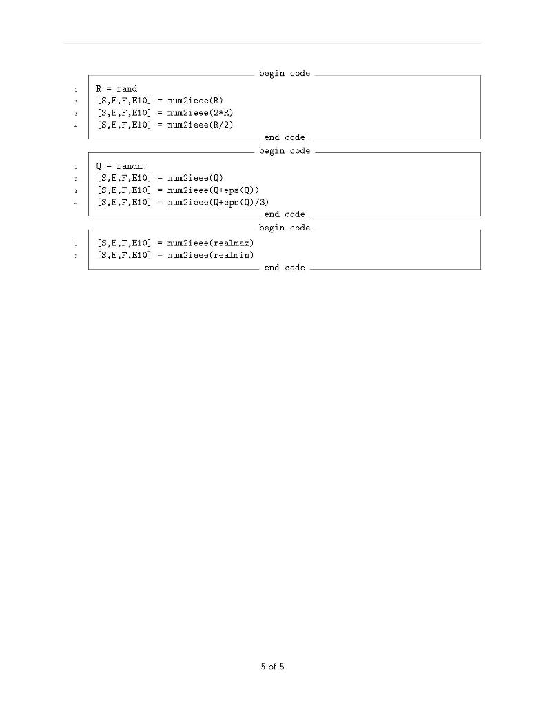 3. Matlab returns the binary 64-bit IEEE | Chegg.com