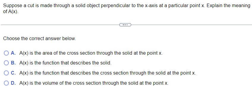 Solved Suppose a cut is made through a solid object | Chegg.com