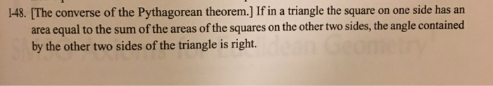 Solved 1.2.10. Prove the converse of the Pythagorean Theorem | Chegg.com