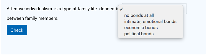 Solved Affective individualism is a type of family life | Chegg.com