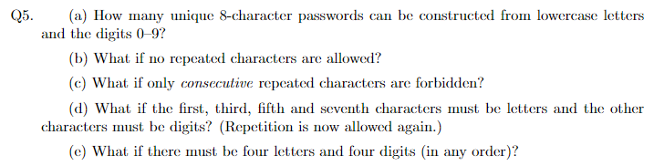 25. (a) How many unique 8-character passwords can be | Chegg.com