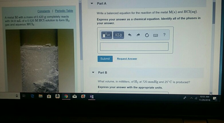 Solved Part A Constants I Periodic Table Write a balanced | Chegg.com