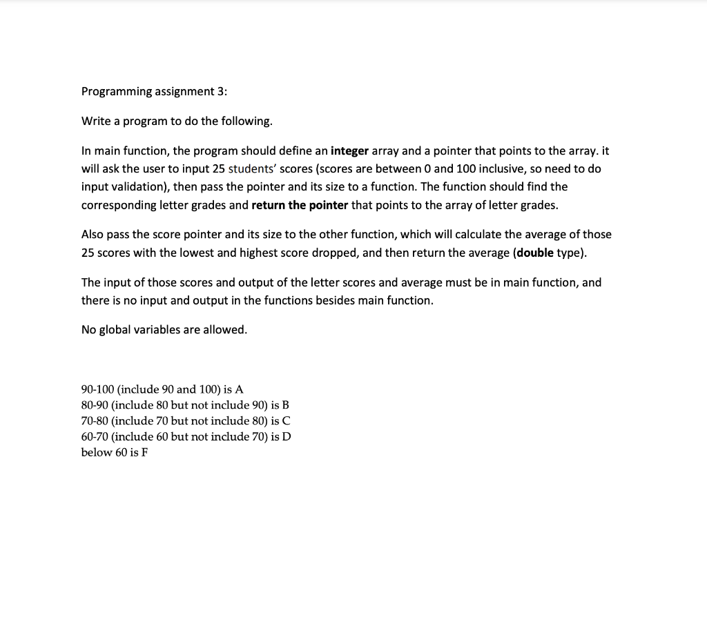 Solved Programming assignment 3: Write a program to do the | Chegg.com