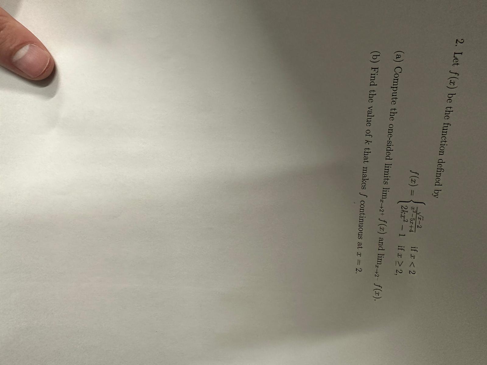 Solved 2. Let f(x) be the function defined by | Chegg.com