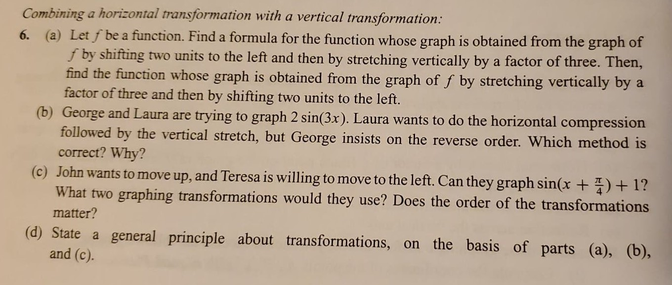Solved Combining a horizontal transformation with a vertical | Chegg.com