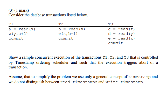 Solved Task 2 (3 marks) Serialization graph testing, 2PL, | Chegg.com Solved Task 2 (3 marks) Serialization graph testing, 2PL, | Chegg.com