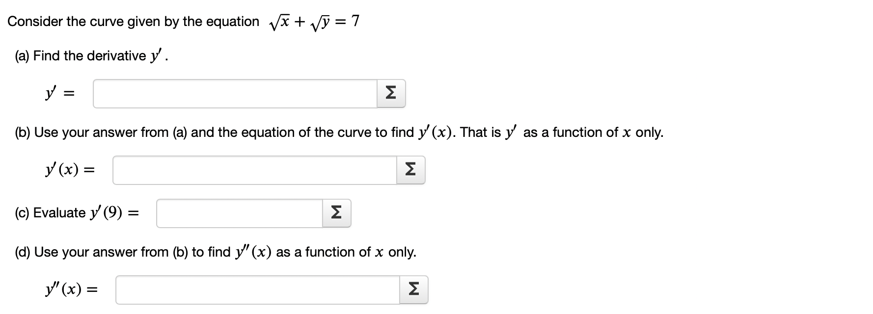 Solved Consider the curve given by the equation x+y=7 (a) | Chegg.com