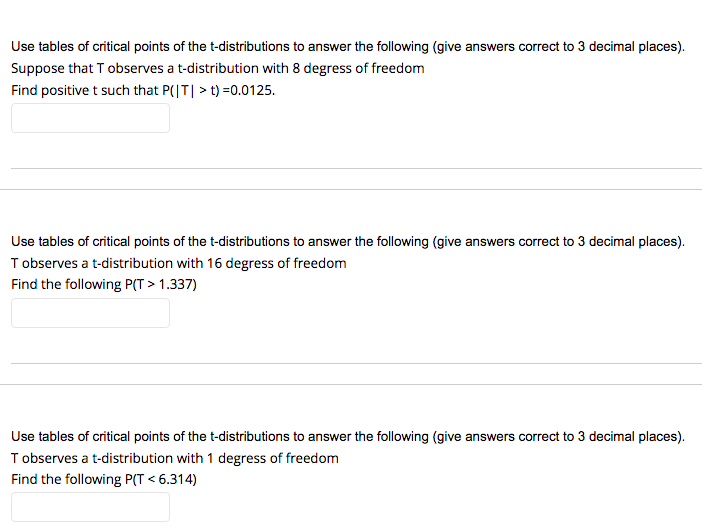Solved Use tables of critical points of the t-distributions | Chegg.com
