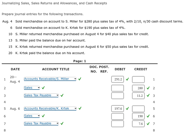 Solved Journalizing Sales, Sales Returns and Allowances, and | Chegg.com