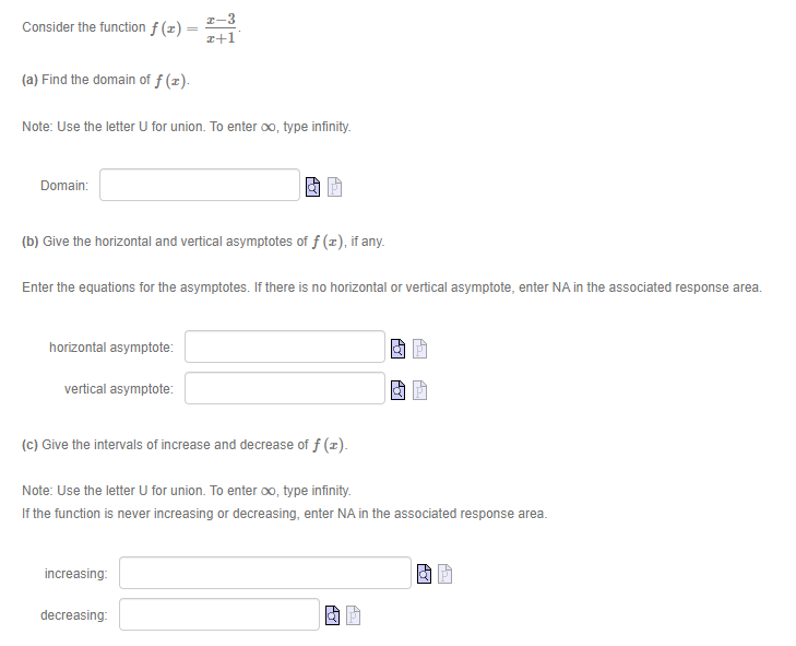 Solved Consider the function f(x)=x+1x−3. (a) Find the | Chegg.com
