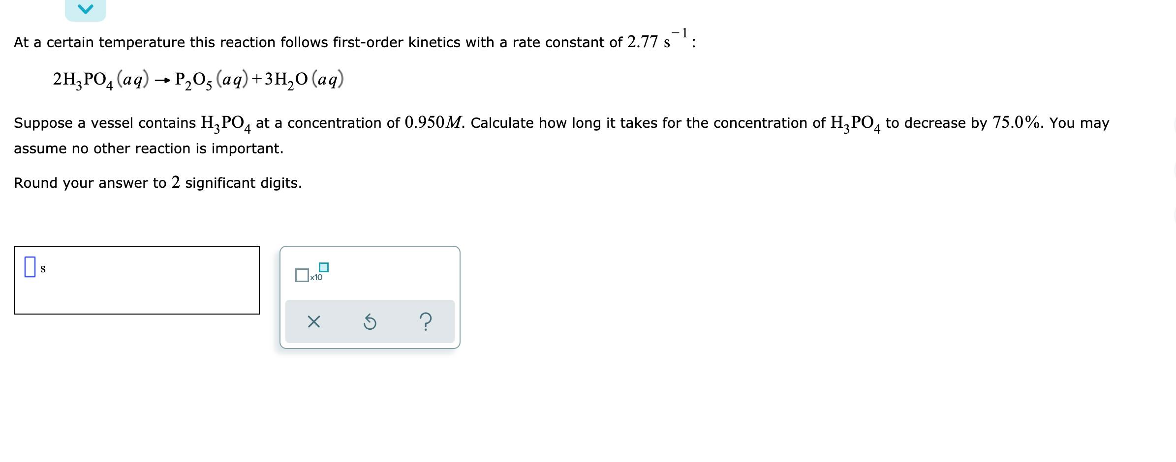 Solved At a certain temperature this reaction follows | Chegg.com