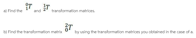 T a) Find the and transformation matrices. 3T b) Find | Chegg.com