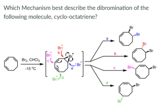 Solved Which Mechanism best describe the dibromination of | Chegg.com