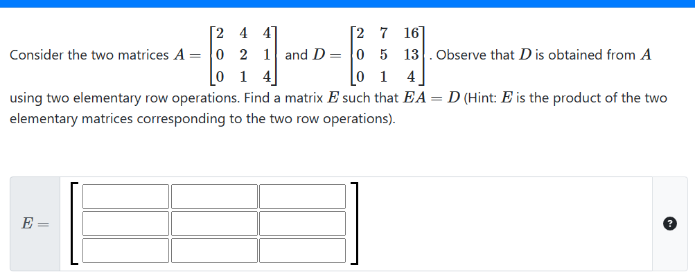Solved Consider the two matrices A=⎣⎡200421414⎦⎤ and | Chegg.com