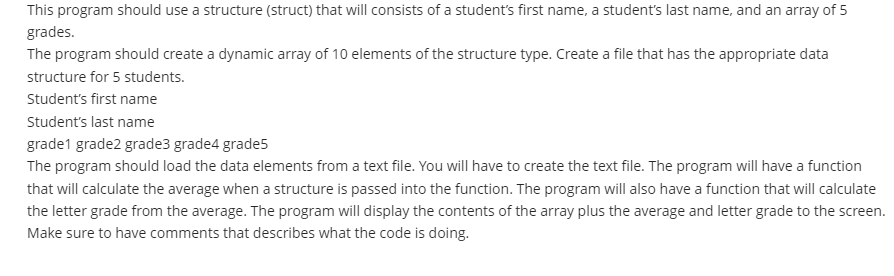 Solved This Program Should Use A Structure Struct That