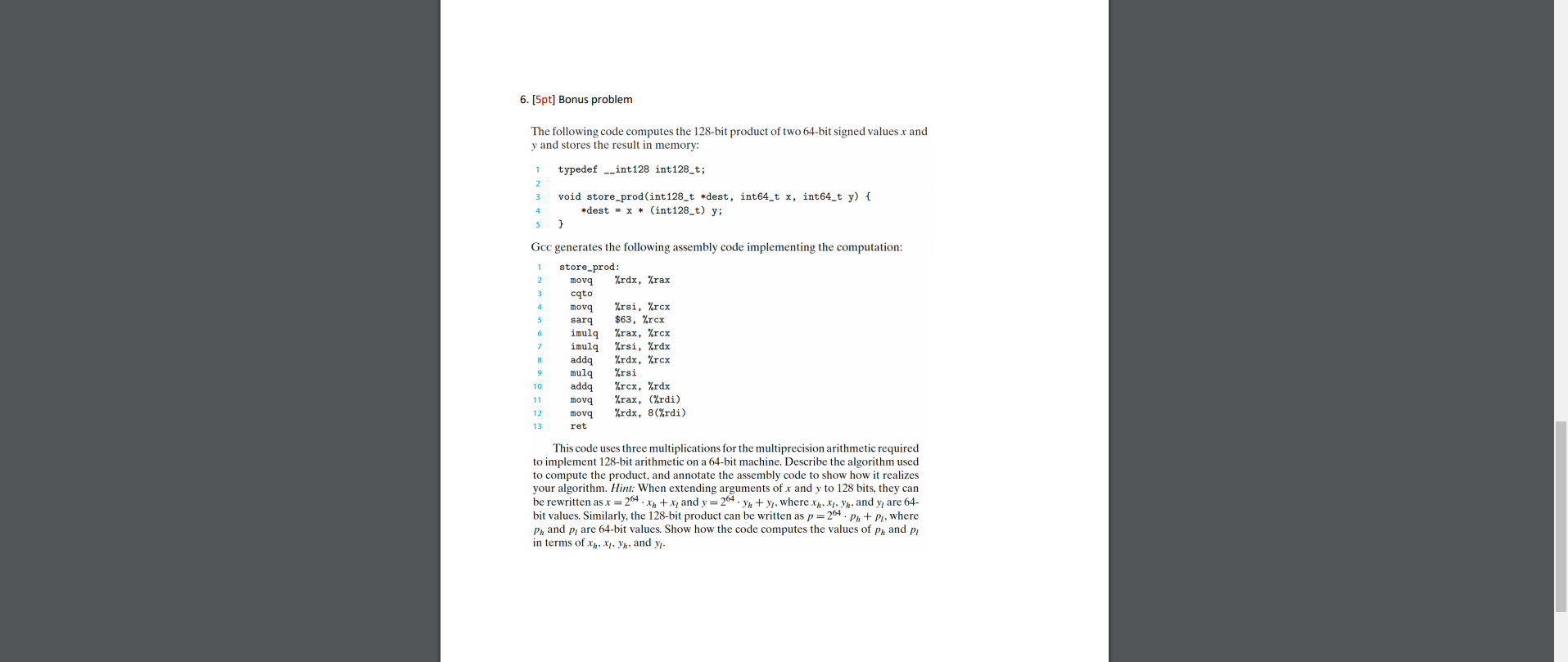 Solved 1. [10pt] Assume the following values are stored at | Chegg.com