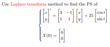 Solved Use Laplace transform method to find the Particular | Chegg.com
