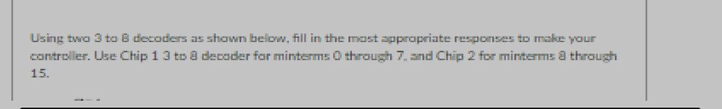 [Solved]: Using two 3 to B decoders as shown below, fill i
