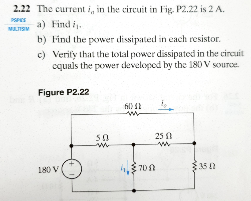 Solved .22 The current io in the circuit in Fig. P2.22 is 2 | Chegg.com